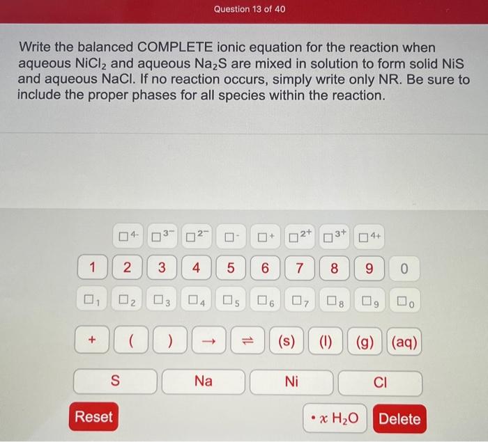 Solved Write the balanced COMPLETE ionic equation for the | Chegg.com