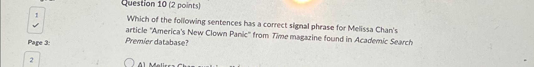 Solved Question 10 (2 ﻿points)Which of the following | Chegg.com