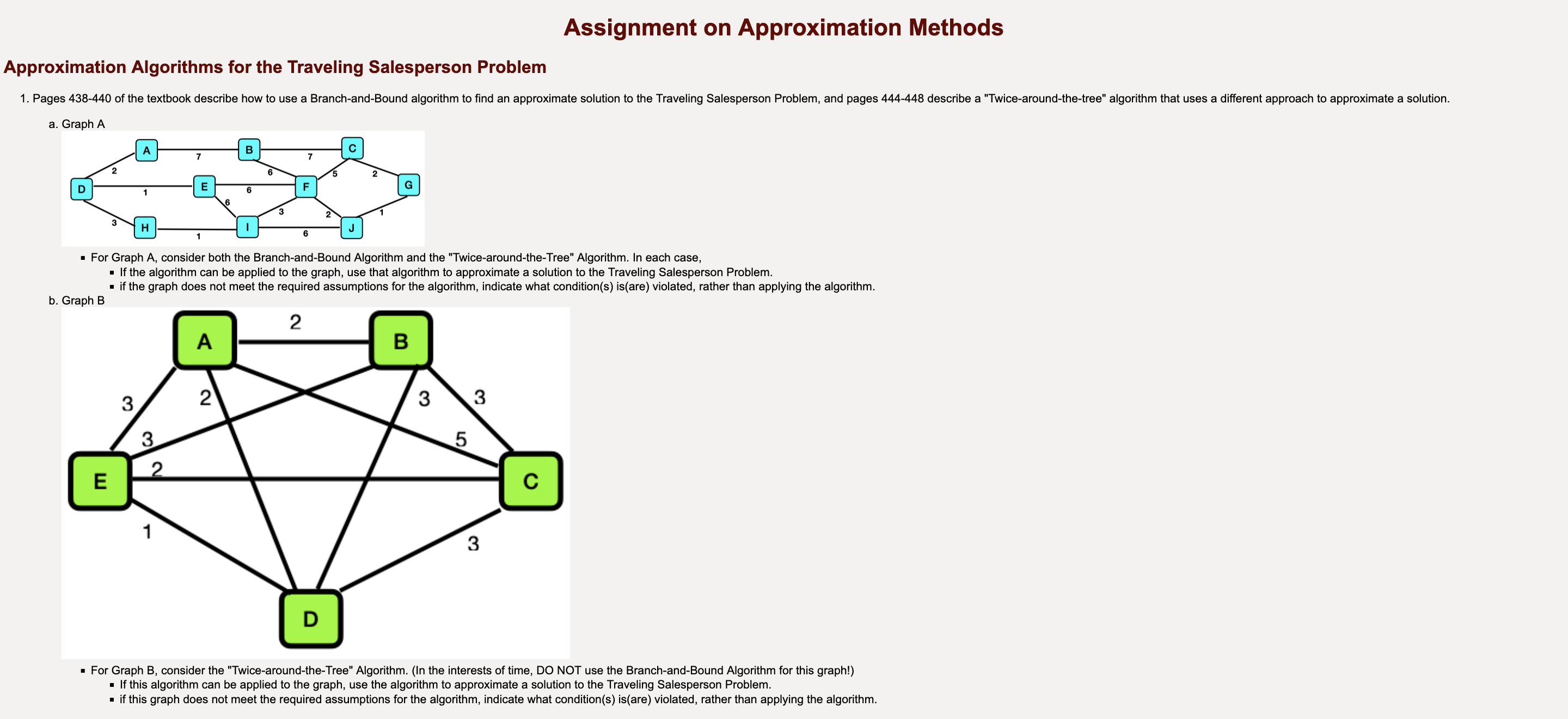 Solved Solve exercise 1BAssignment on Approximation | Chegg.com
