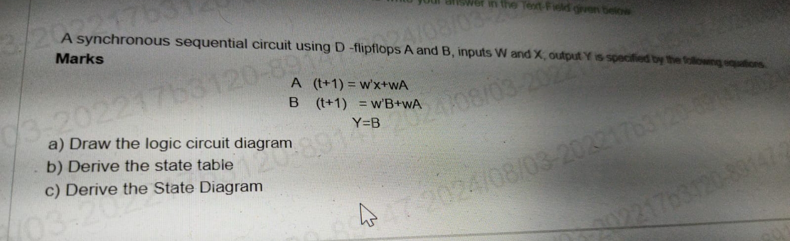 Solved A synchronous sequential circuit using D-flipflops A | Chegg.com