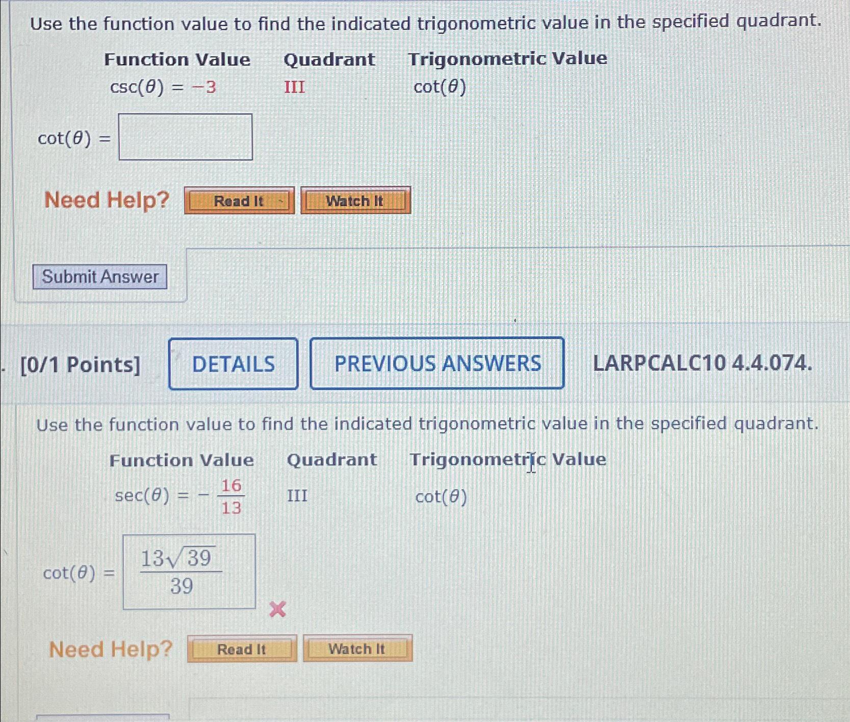 Solved Use The Function Value To Find The Indicated