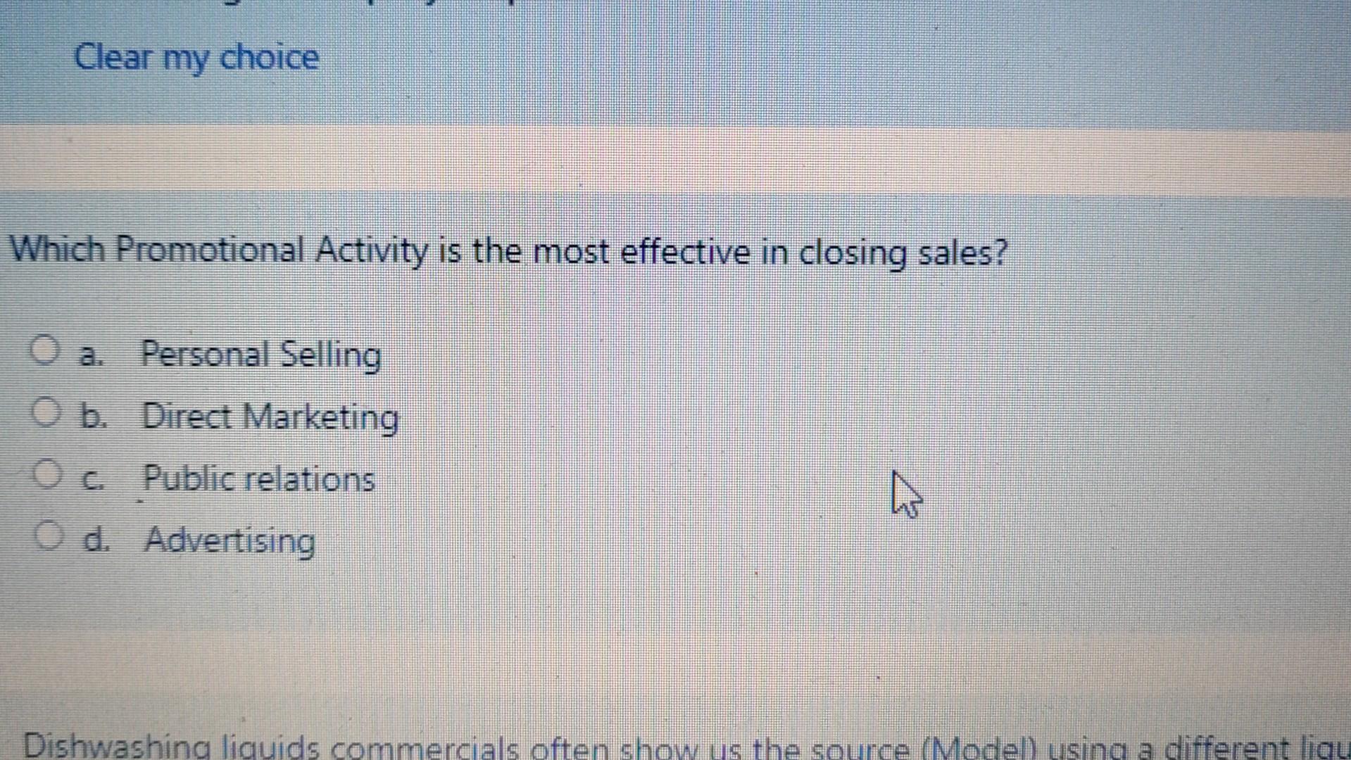 Solved Which Promotional Activity is the most effective in | Chegg.com