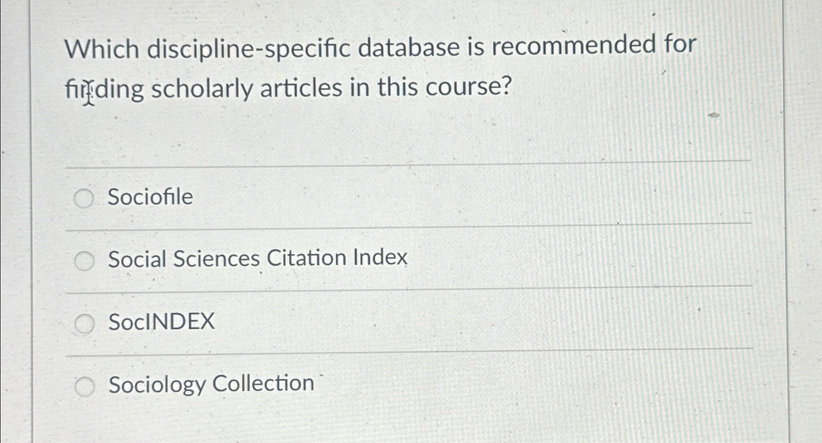 Solved Which discipline-specific database is recommended for | Chegg.com