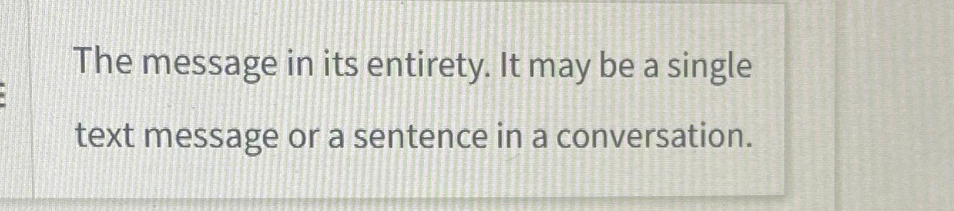 Solved The message in its entirety. It may be a single text | Chegg.com