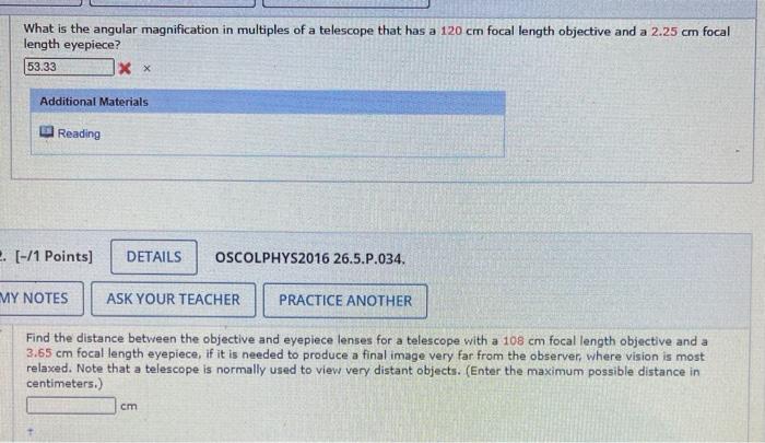 Solved What is the angular magnification in multiples of a | Chegg.com