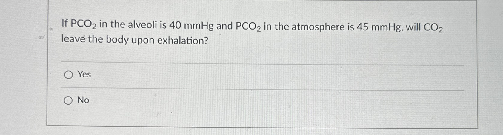 Solved If PCO2 ﻿in the alveoli is 40mmHg ﻿and PCO2 ﻿in the | Chegg.com