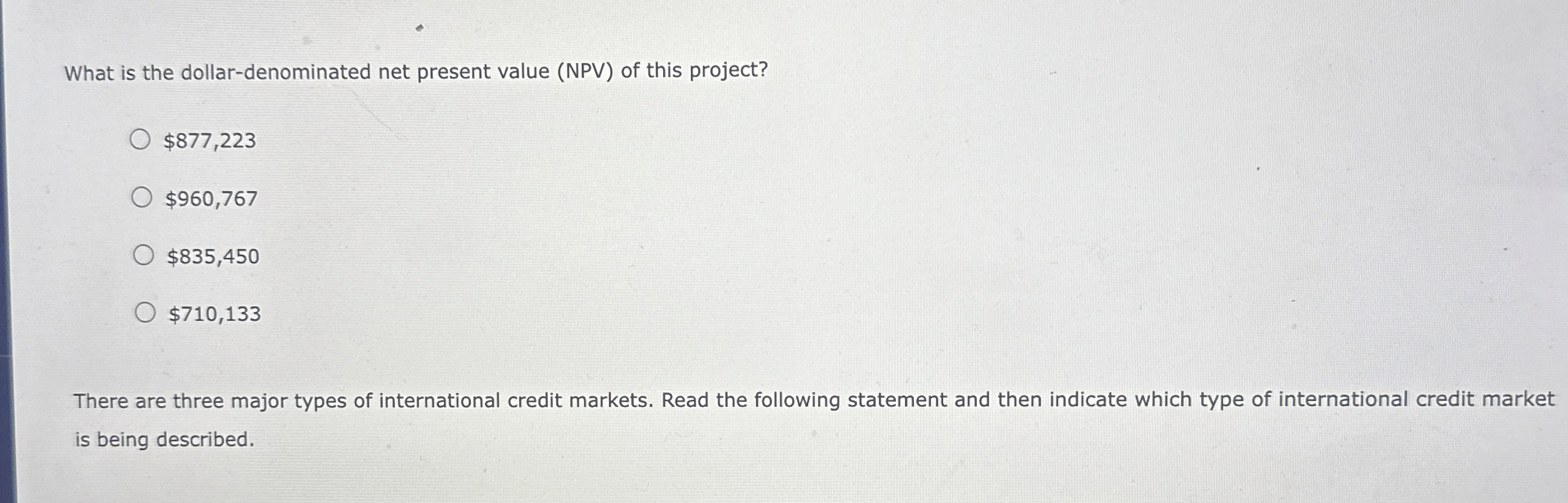 Solved What is the dollar-denominated net present value | Chegg.com