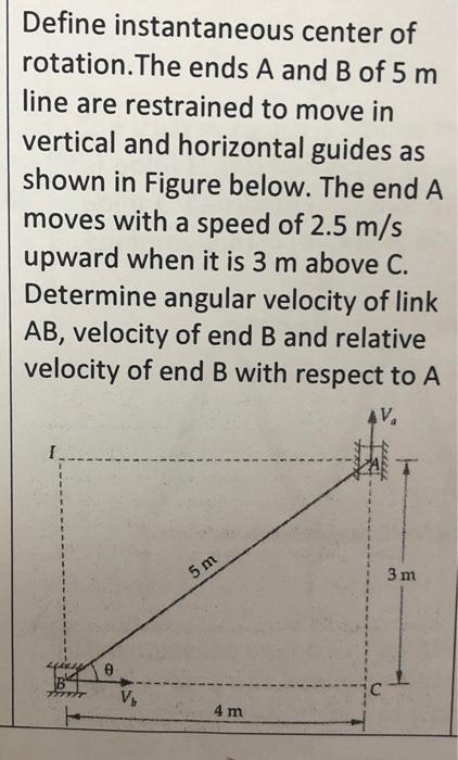 Solved Define instantaneous center of rotation. The ends A | Chegg.com