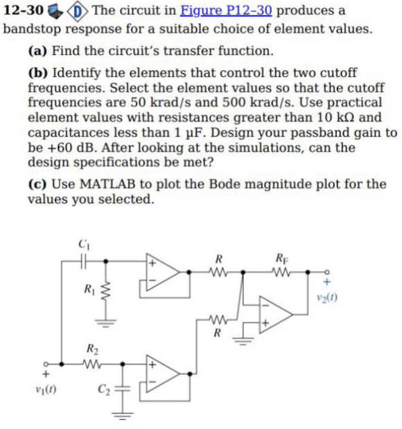 Solved 12-30 (D) ﻿The circuit in Figure P12-30 ﻿produces | Chegg.com