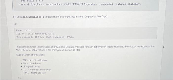 Solved 4.31 LAB*: Program: Text message expander Instructor | Chegg.com