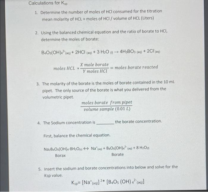 Solved 1. Determine the number of moles of HCl consumed for | Chegg.com