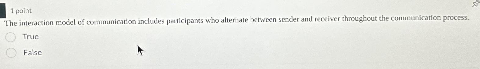 Solved The interaction model of communication includes | Chegg.com
