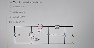 Solved Find Vo ﻿in the network shown | Chegg.com