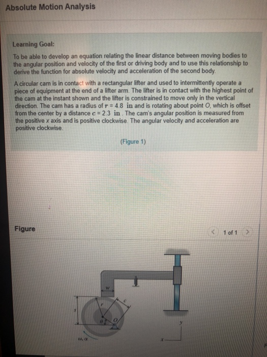 Solved Absolute Motion Analysis Learning Goal: To be able to | Chegg.com