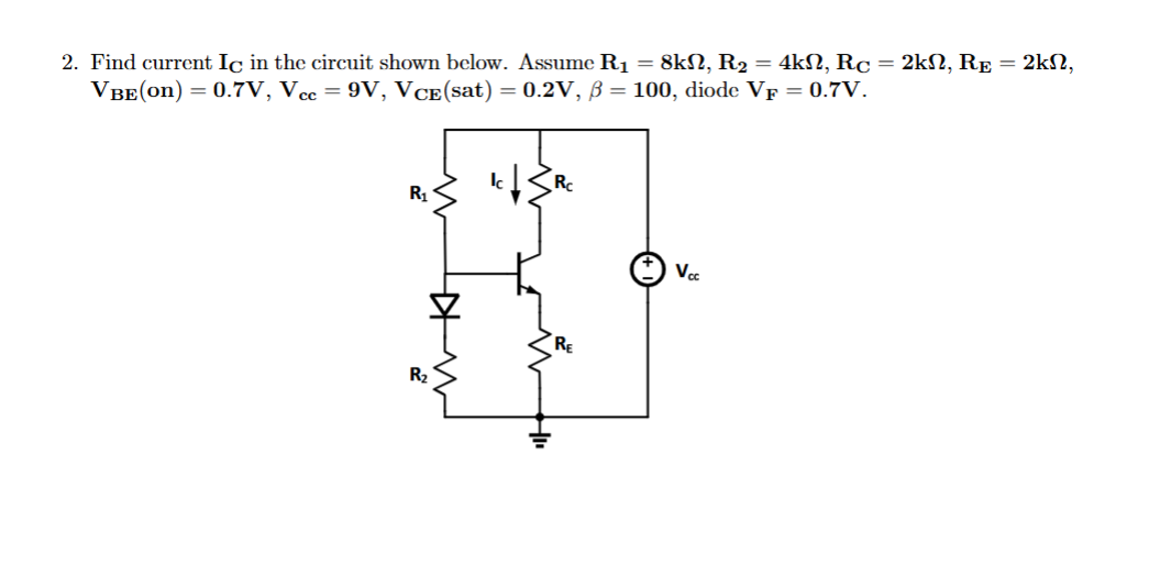 Solved Find current IC in ﻿the circuit shown below. Assume | Chegg.com