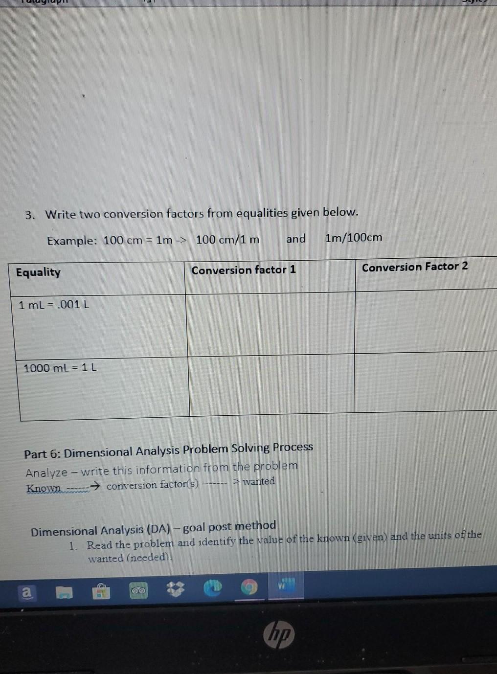 Solved 3. Write two conversion factors from equalities given | Chegg.com