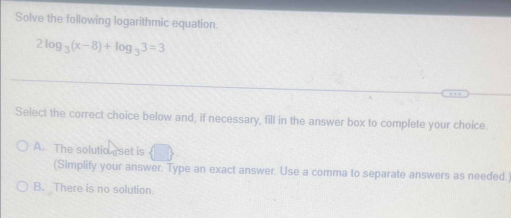Solve the following logarithmic | Chegg.com