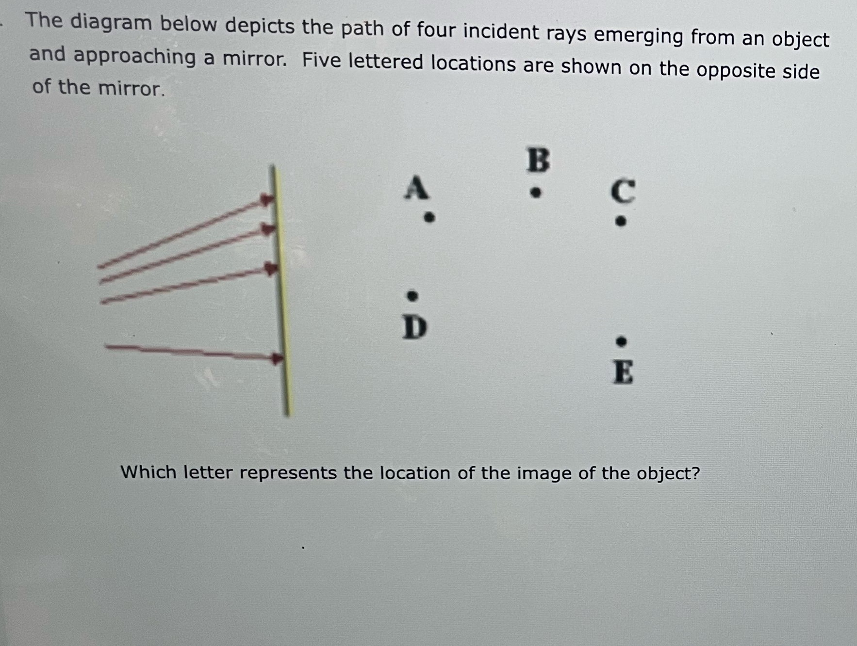 Solved The diagram below depicts the path of four incident | Chegg.com