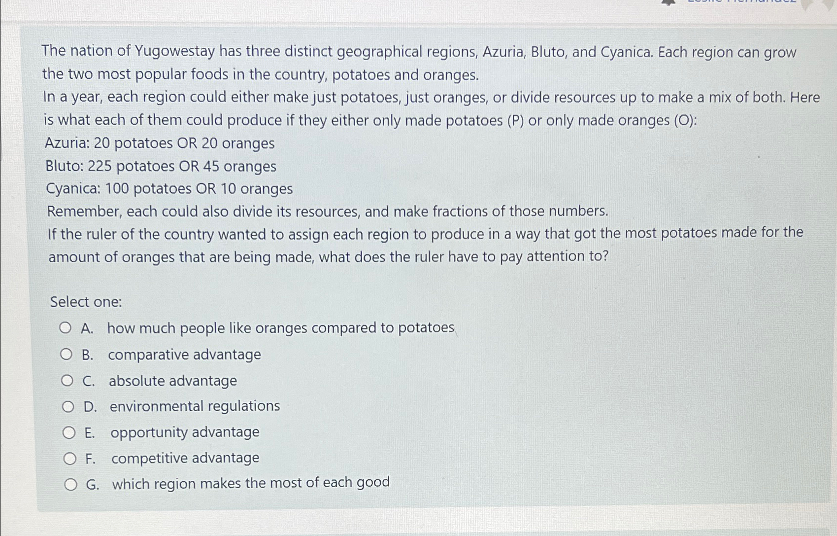 Solved The nation of Yugowestay has three distinct | Chegg.com