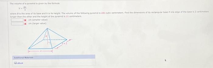 Solved The volume of a pyramid is given by the formula Bh 3 | Chegg.com