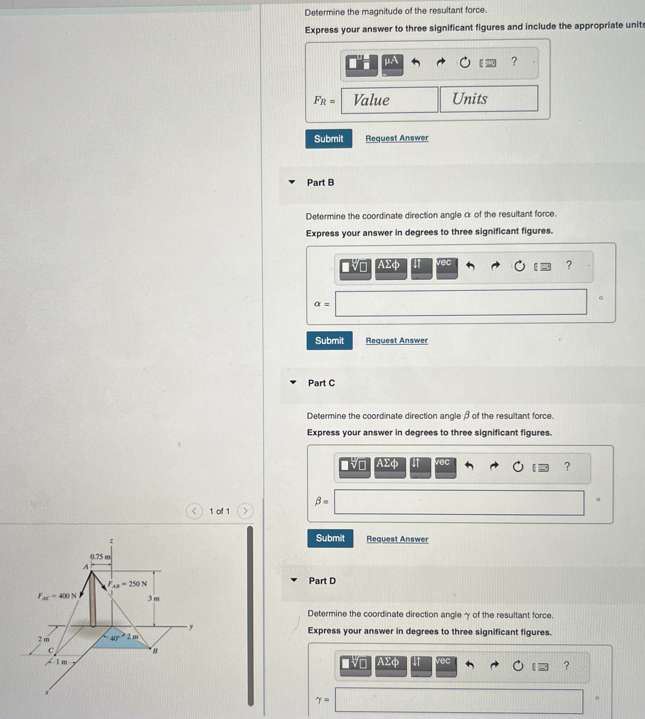 Solved Determine the magnitude of the resultant | Chegg.com