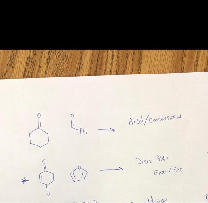 Solved -Ph Aldol/Condensation Diels Alder Endo/Exo ・AdiTiON | Chegg.com
