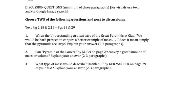 Solved DISCUSSION QUESTIONS (minimum of three paragraphs) | Chegg.com