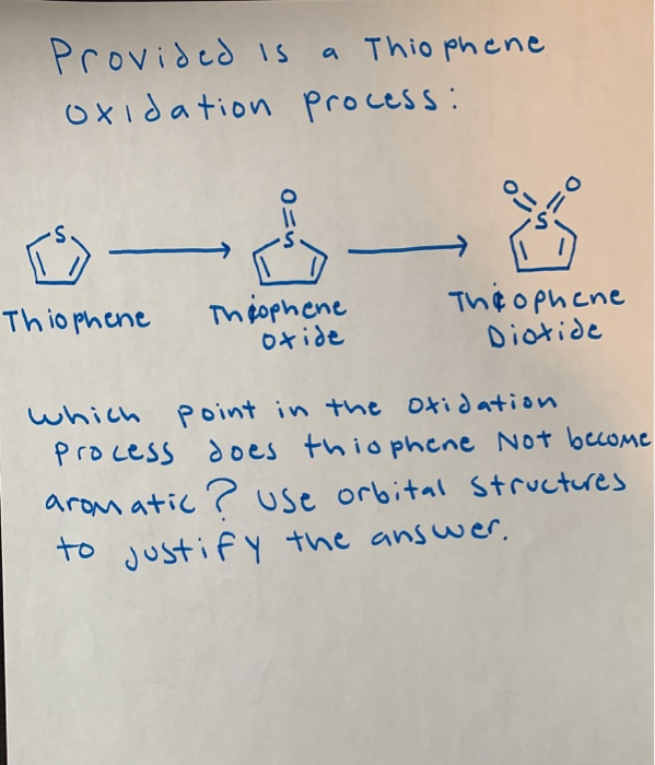 Solved Provided is a This phene oxidation process: Thiophene | Chegg.com