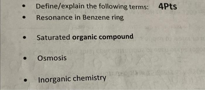Solved Define/explain the following terms: 4Pts Resonance | Chegg.com