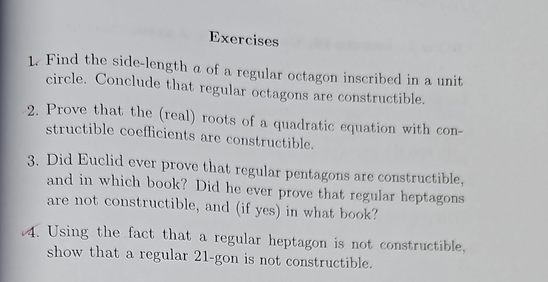 Solved ExercisesFind the side-length a ﻿of a regular octagon | Chegg.com