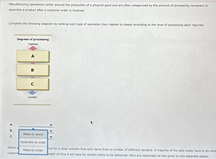 Solved Manufacturing operations center around the production | Chegg.com