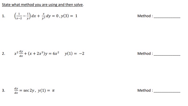 Solved ANSWER ALL THREE QUESTIONS PLEASE: State what method | Chegg.com