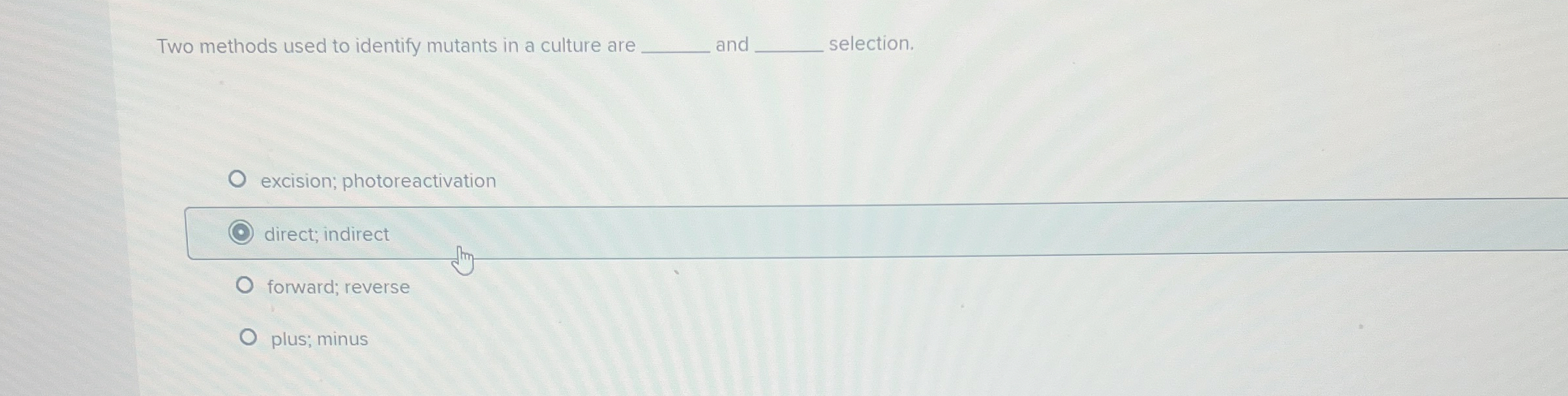 Solved Two methods used to identify mutants in a culture are | Chegg.com