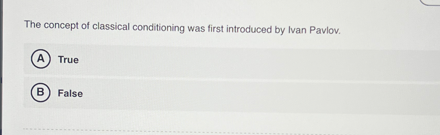 Solved The concept of classical conditioning was first | Chegg.com