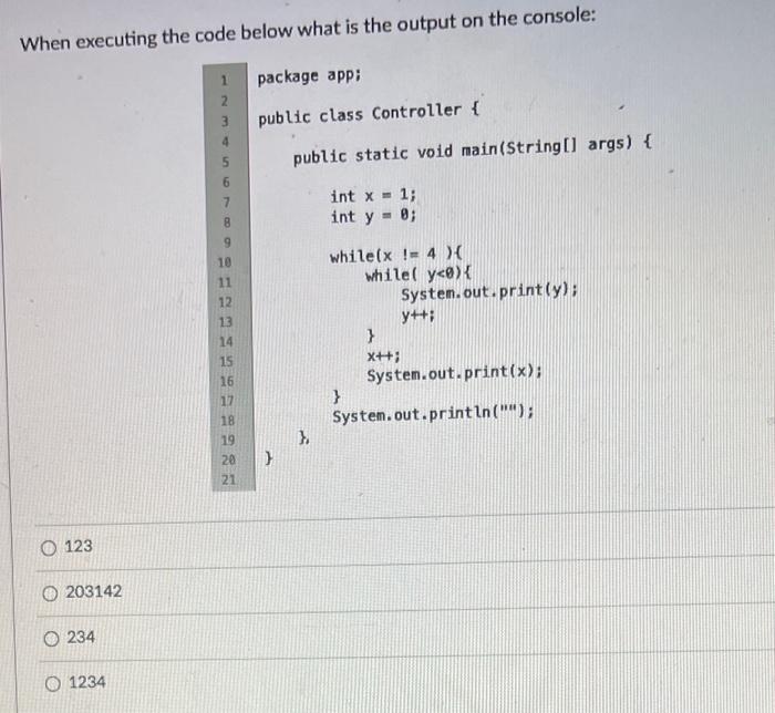 Solved When executing the code below what is the output on | Chegg.com