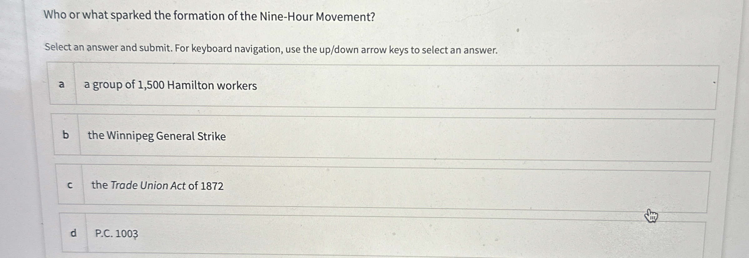 Solved Who or what sparked the formation of the Nine-Hour | Chegg.com