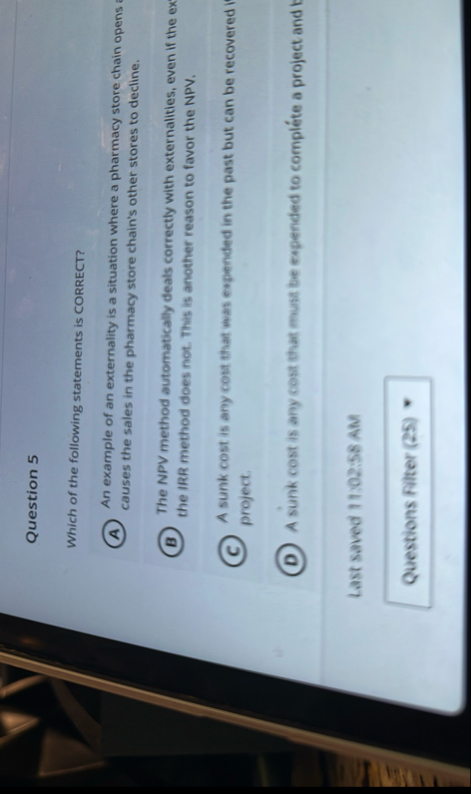 Solved Question 5Which of the following statements is | Chegg.com