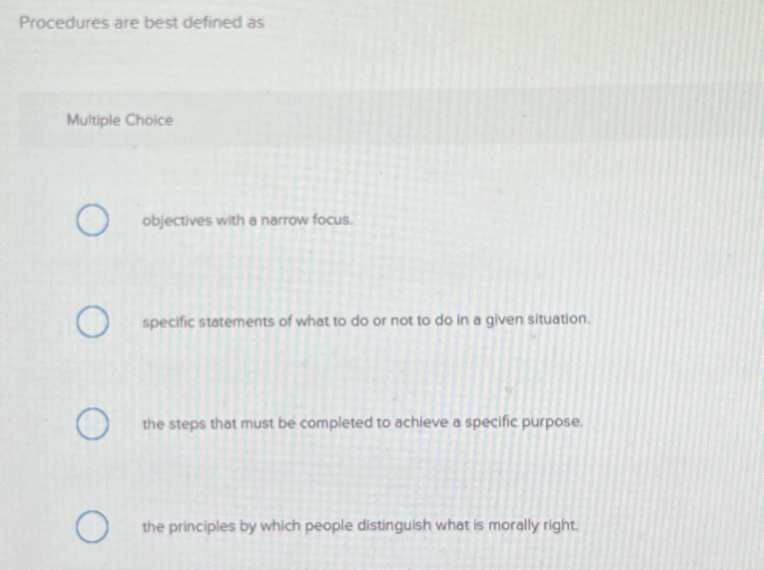 Solved Procedures are best defined asMultiple | Chegg.com