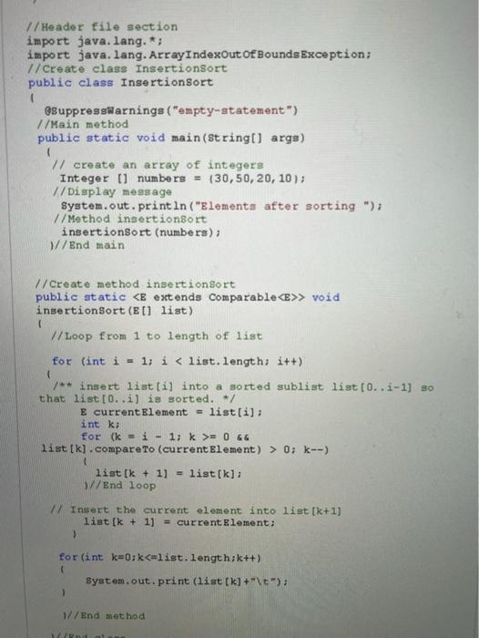 Solved // Header file section import java.lang. *; import | Chegg.com