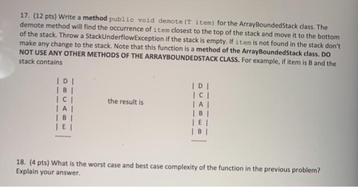 Solved in java public class ArrayUnboundedStack fields: | Chegg.com