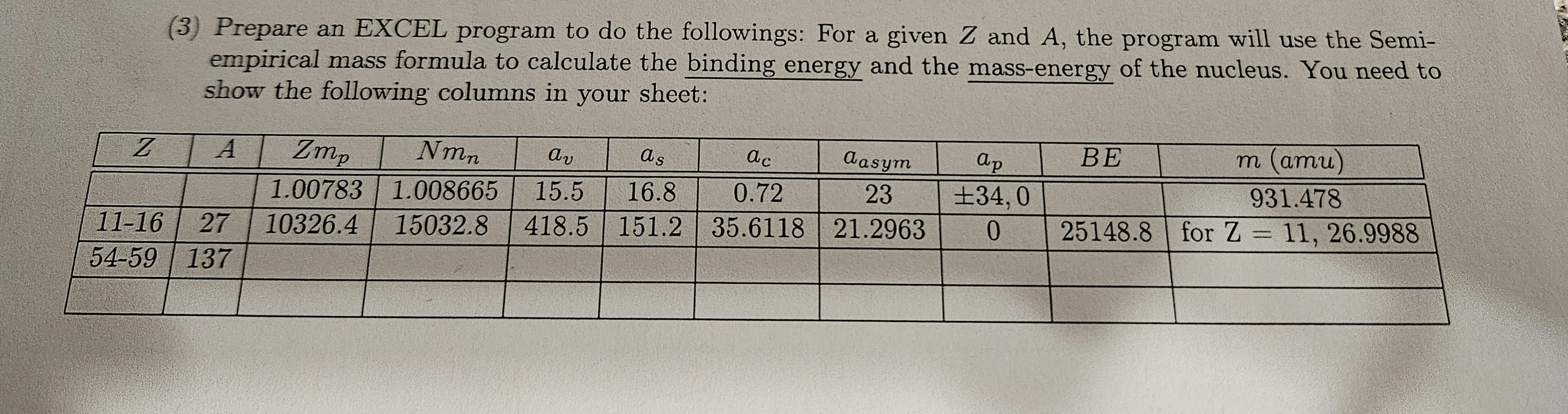 Solved (3) ﻿Prepare an EXCEL program to do the followings: | Chegg.com