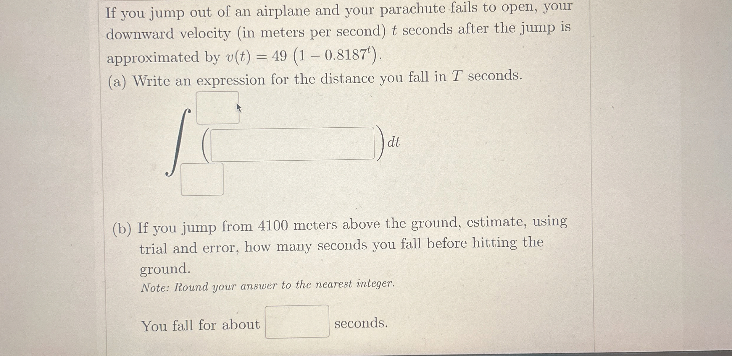 Solved If you jump out of an airplane and your parachute | Chegg.com