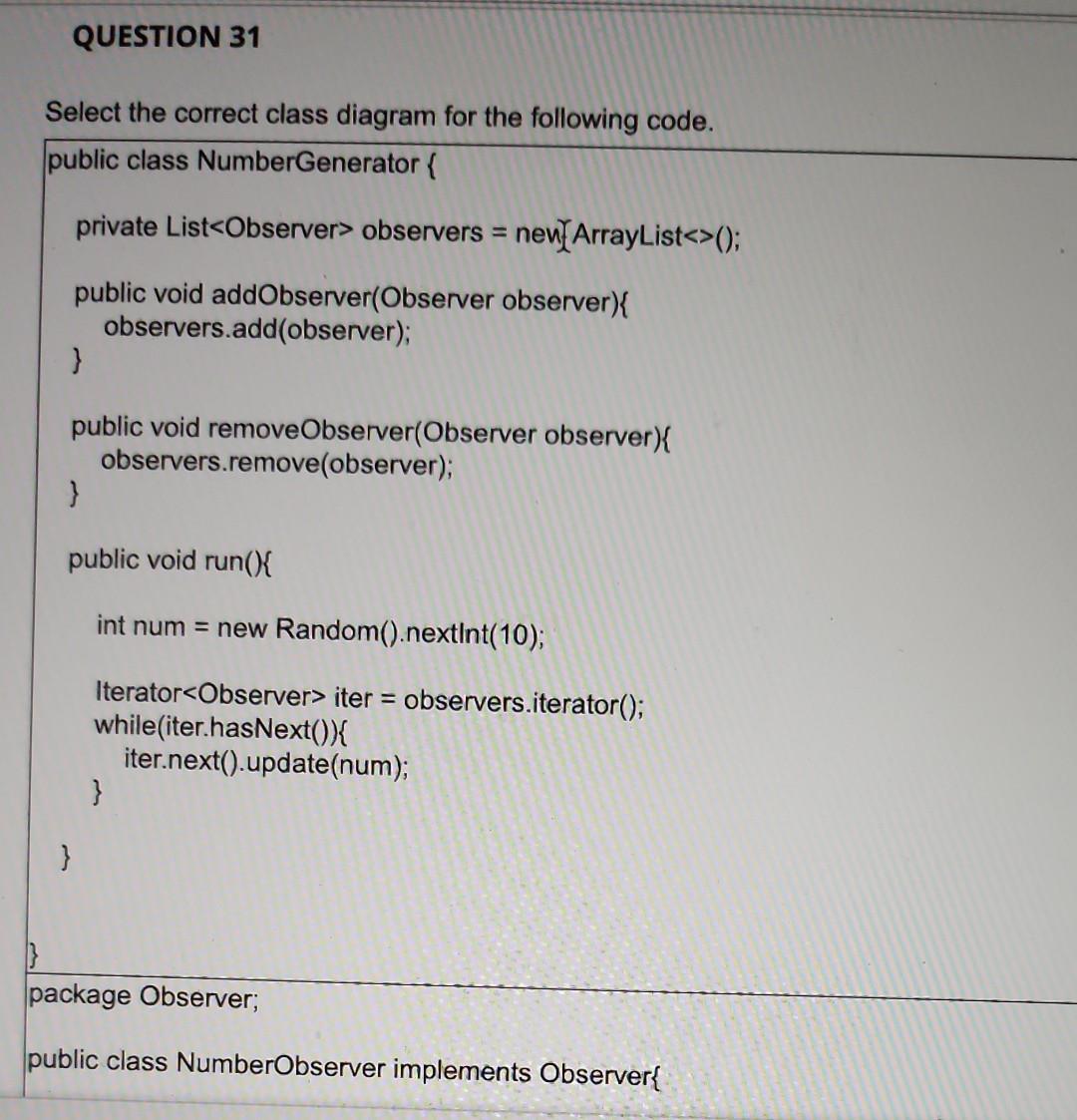 Solved Select the correct class diagram for the following | Chegg.com