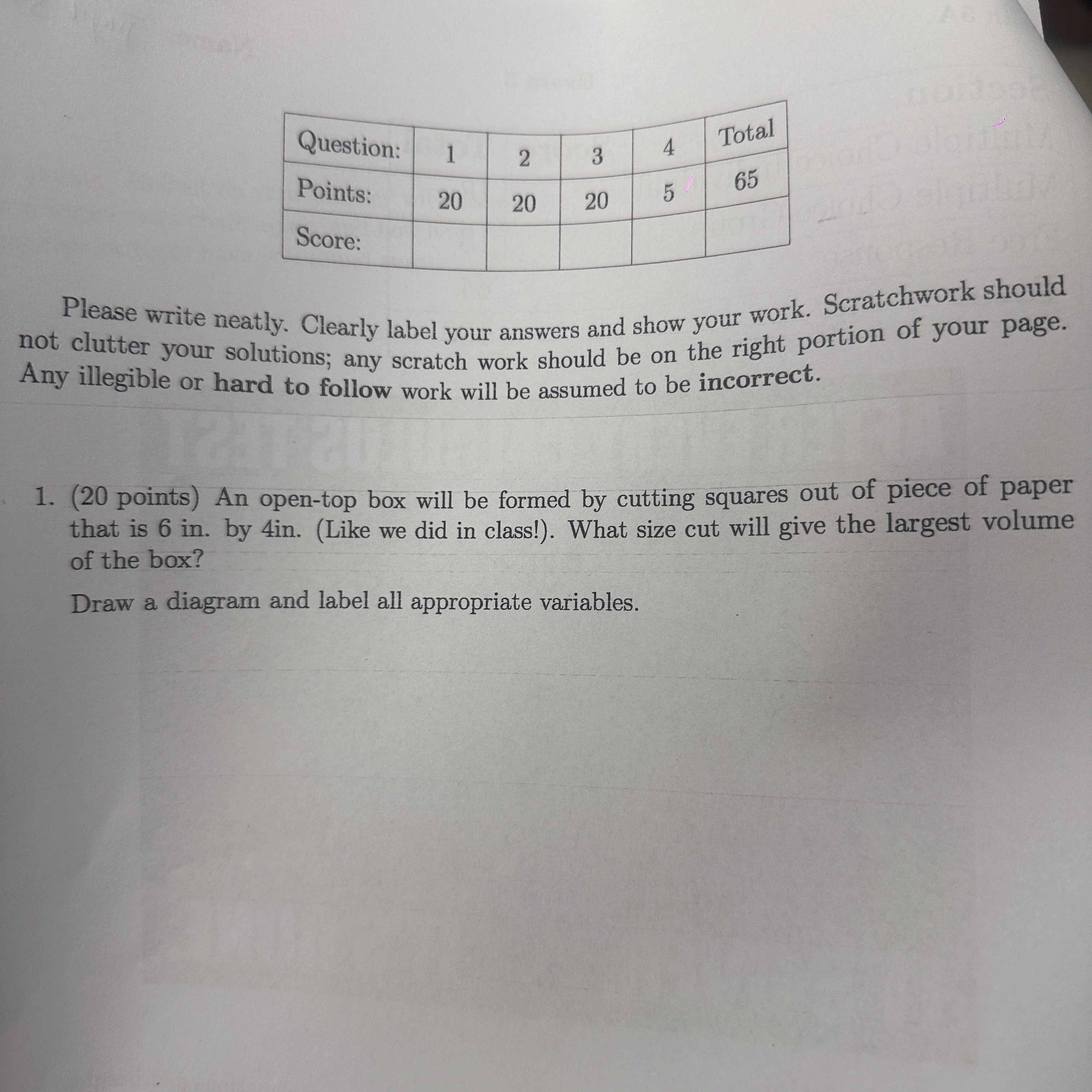 Solved Please write neatly. Clearly label your answers and | Chegg.com