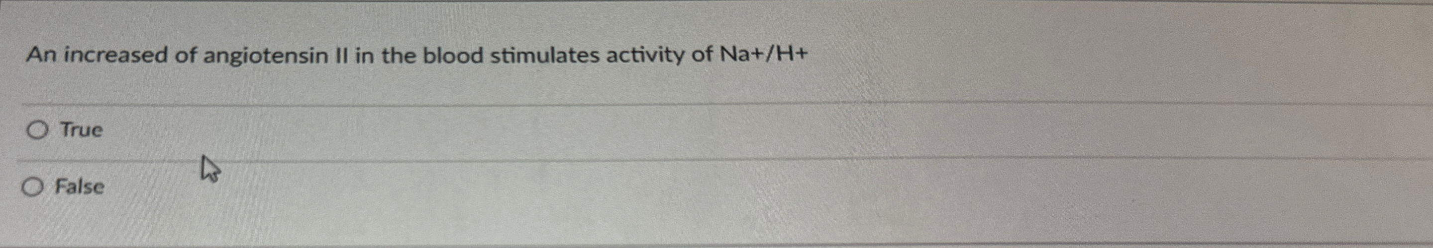 Solved An increased of angiotensin II in the blood | Chegg.com