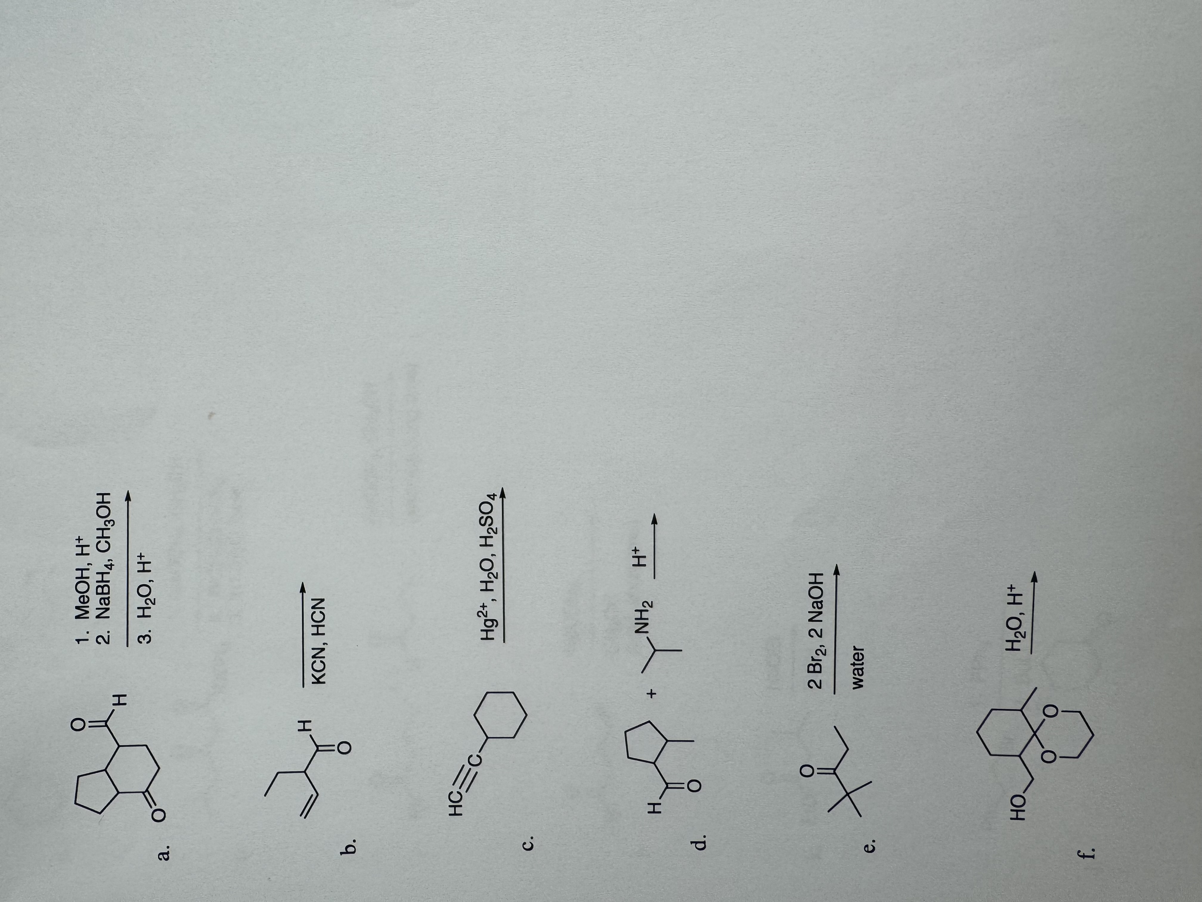 Solved Draw the feature product for the following reactions. | Chegg.com