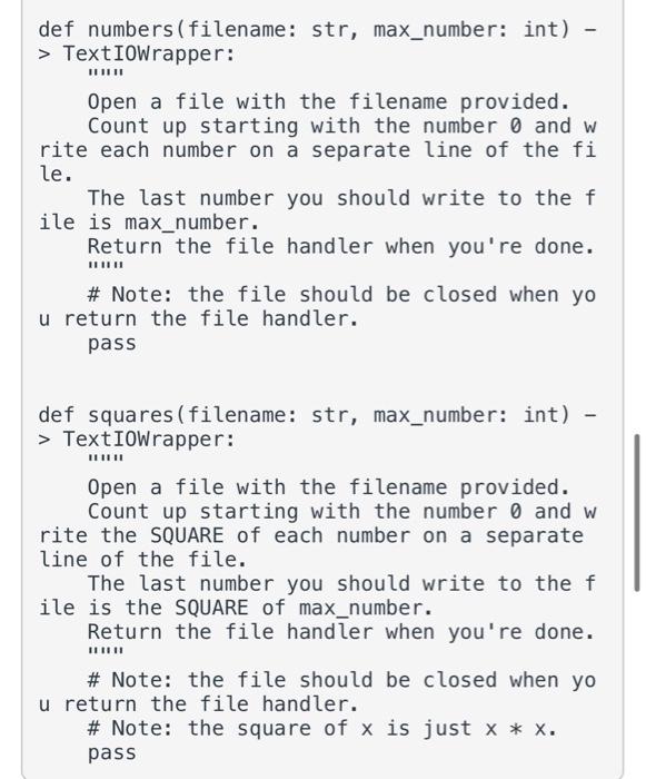 Solved Tasks: Implement the following functions in the given | Chegg.com
