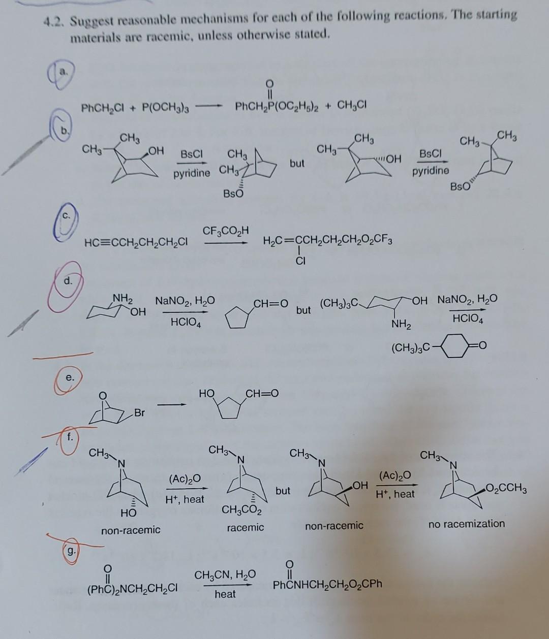 Solved 4.2. Suggest reasonable mechanisms for each of the | Chegg.com