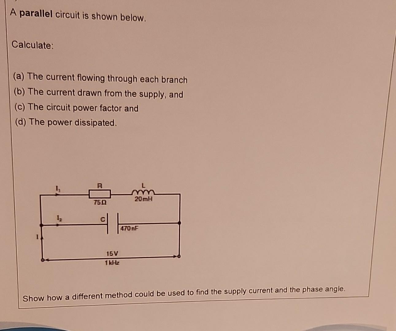 Calculate: (a) The current flowing through each | Chegg.com