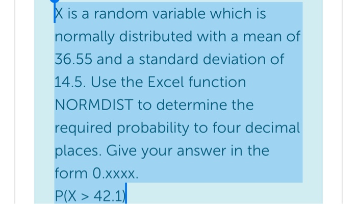 Solved Kis A Random Variable Which Is Normally Distributed